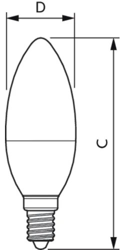 LED žárovka E14 PILA B35 FR 3W (25W) teplá bílá (2700K), svíčka