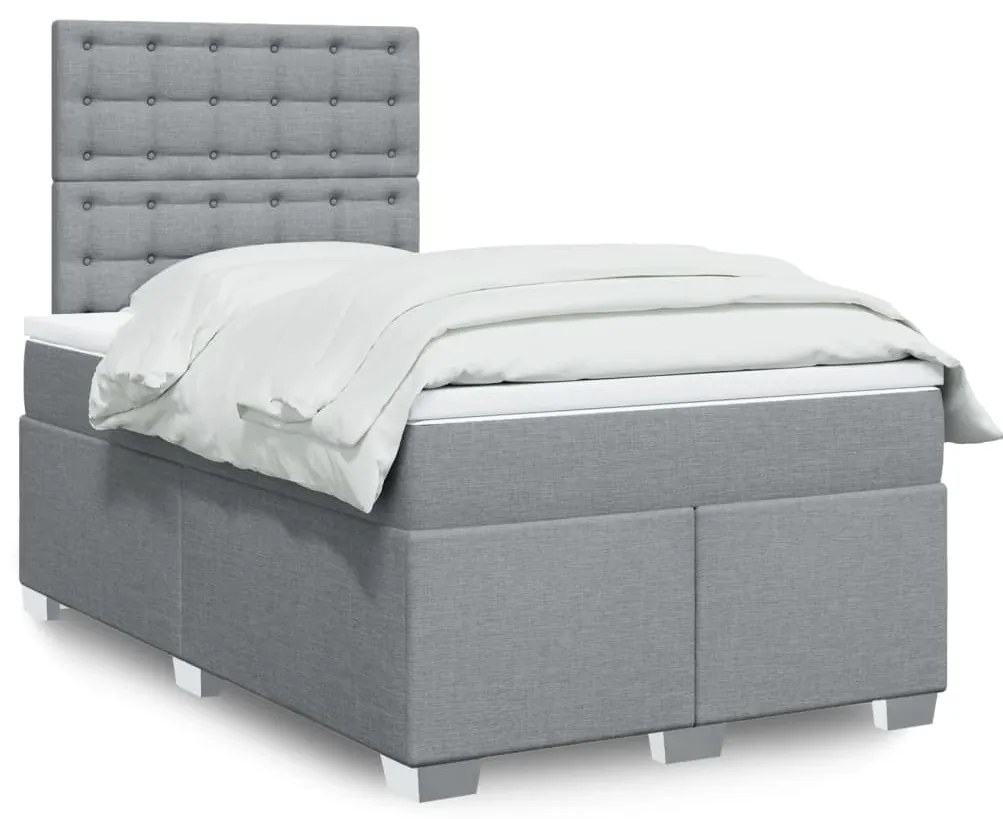 Box spring postel s matrací světle šedá 120 x 200 cm textil 3290469