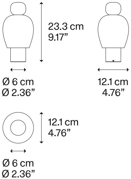 Lodes Easy Peasy Lagoon, lampička na baterii se stmívačem, 3W LED 2700-3000K, výška 23,3cm