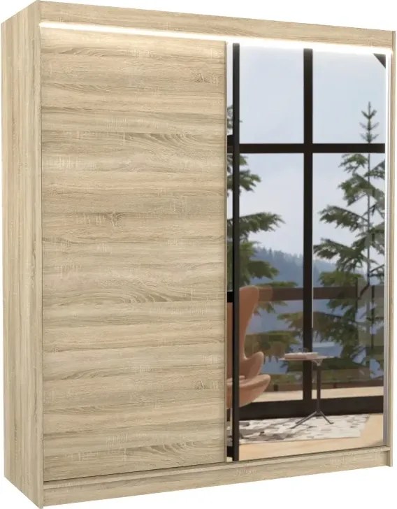 Posuvná skříň se zrcadlem a LED osvětlením VIKI 180