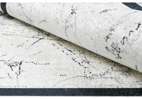 Dywany Luszczow Kusový koberec ANDRE pratelný 1023 vzor rámu mramor protiskluz, černá bílá Rozměr koberce: 120 x 170 cm