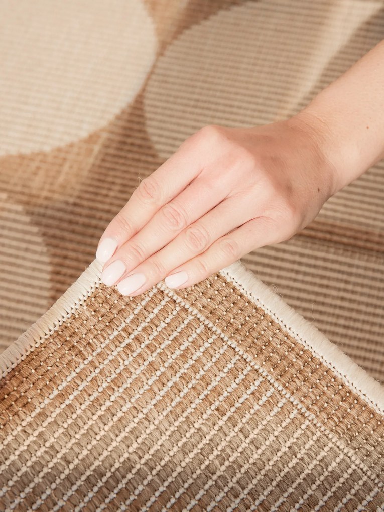 NORTHRUGS, Běhoun Duet Bowen 106245 Beige/White - na ven i na doma, 80x250, béžová, chodba / předsíň