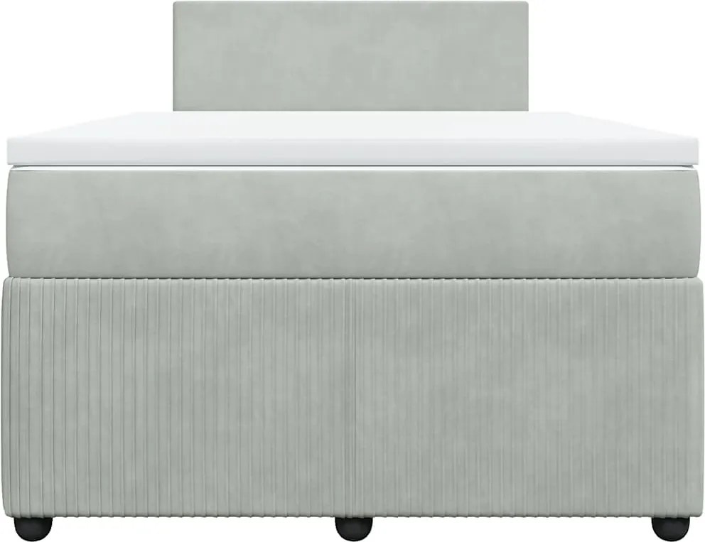 Box spring postel s matrací světle šedá 120 x 200 cm samet 3290004
