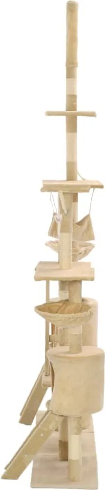 Škrabadlo pro kočky se sisalovými sloupky 230-250 cm béžové 170619