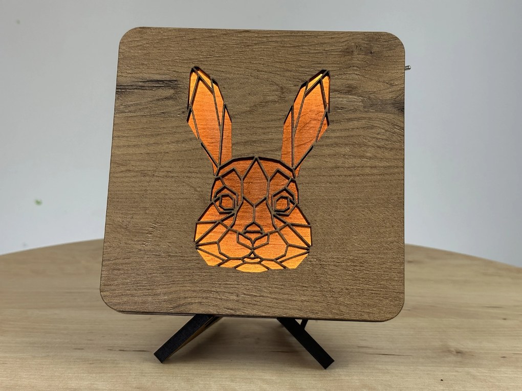 Li-Go "Hlava zajíce" lampa 19x19cm provedení povrchu: dub světlý