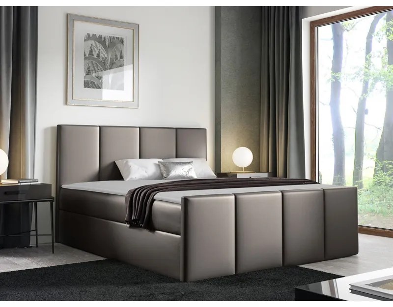 Kontinentální postel Bautista, Rozměr postele: 140x200, Barva:: ekokůže Soft 017 (bílá)
