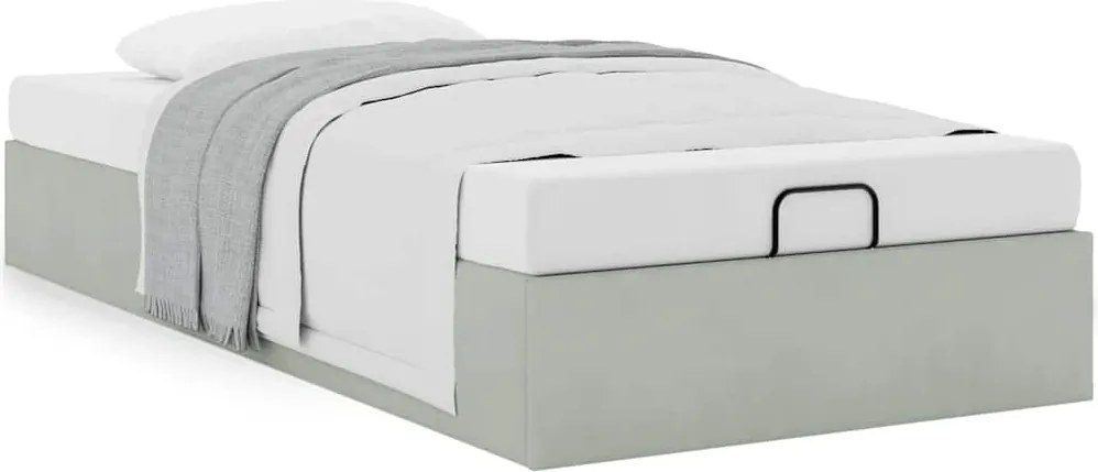 Osmanský rám postele bez matrace světle šedá 100x200 cm samet 3310943