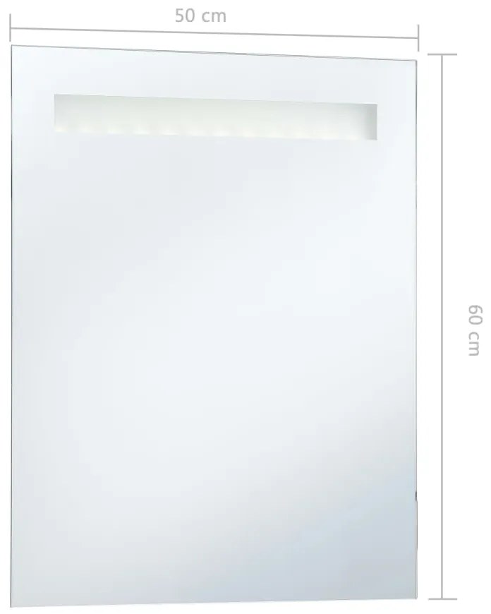 Koupelnové nástěnné zrcadlo s LED osvětlením | 50x60 cm
