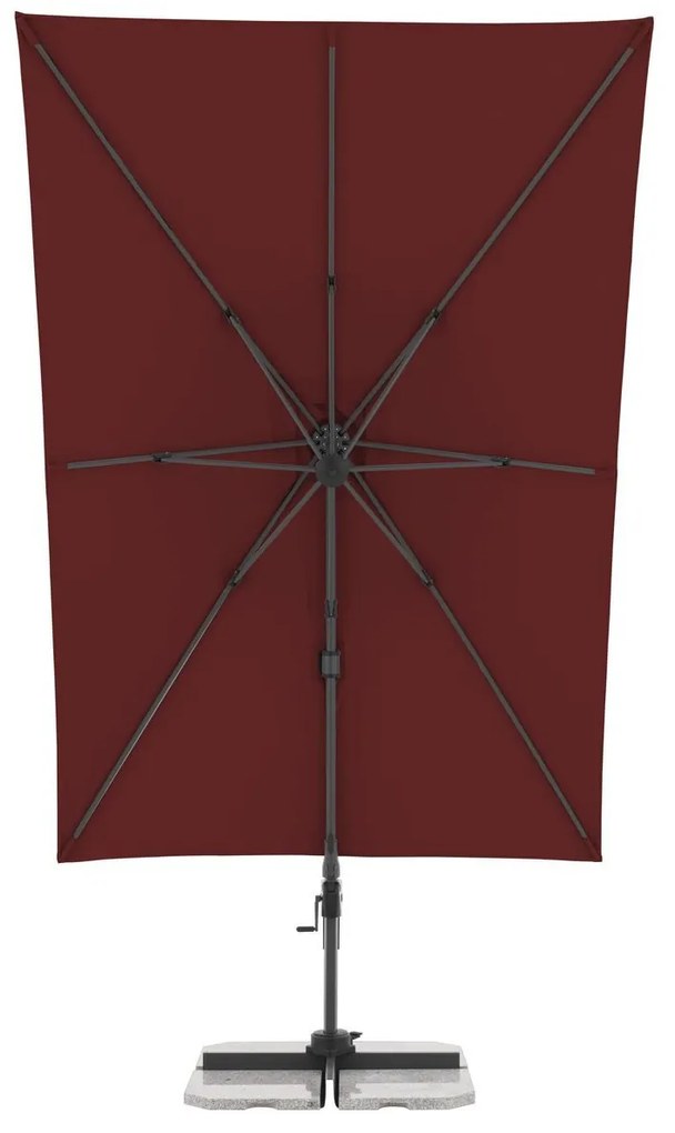 Doppler ACTIVE 310 x 210 cm - moderní slunečník s boční nohou bordó