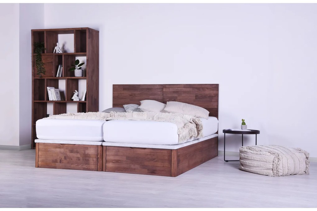 DOMESTAV s.r.o. Postel DREAMBOX-dřevěné čelo, čelní výklop 80/90x200 Materiál: Buk cink, Barevne provedení: Barevné lakování, Specifikace: 80x200