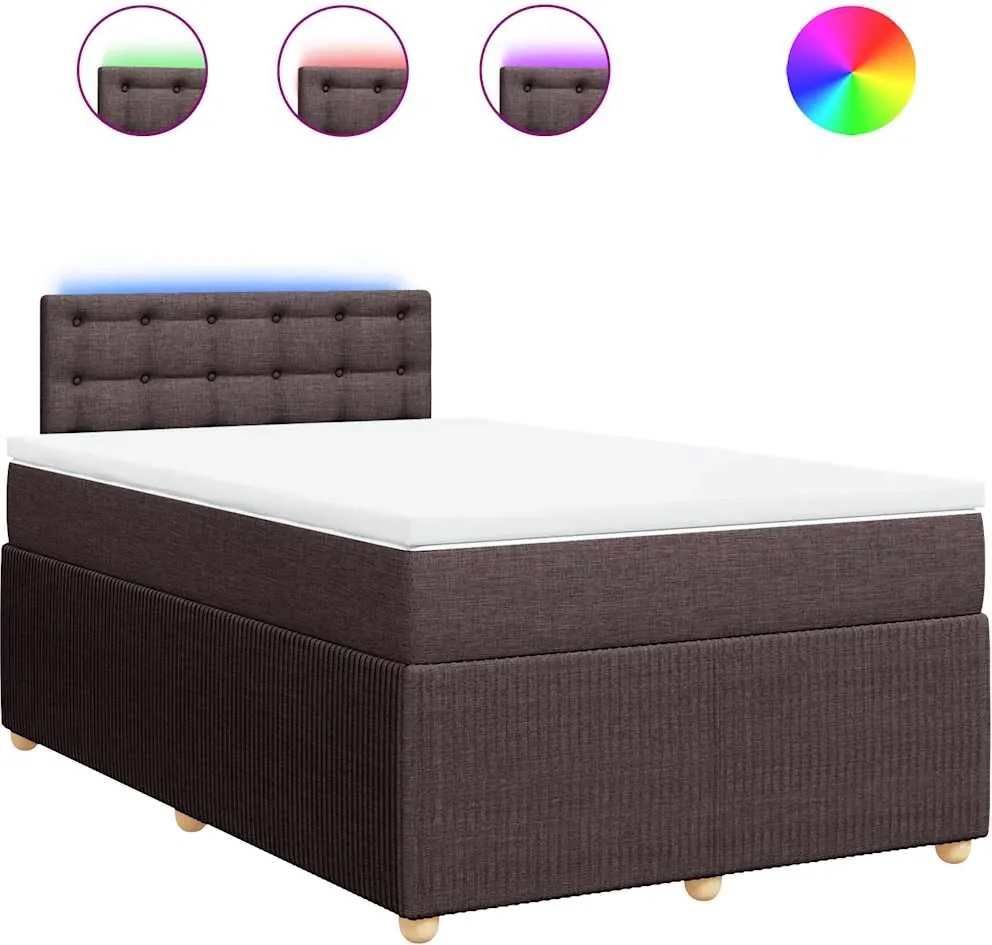 Box spring postel s matrací tmavě hnědá 120x200 cm textil 3289740