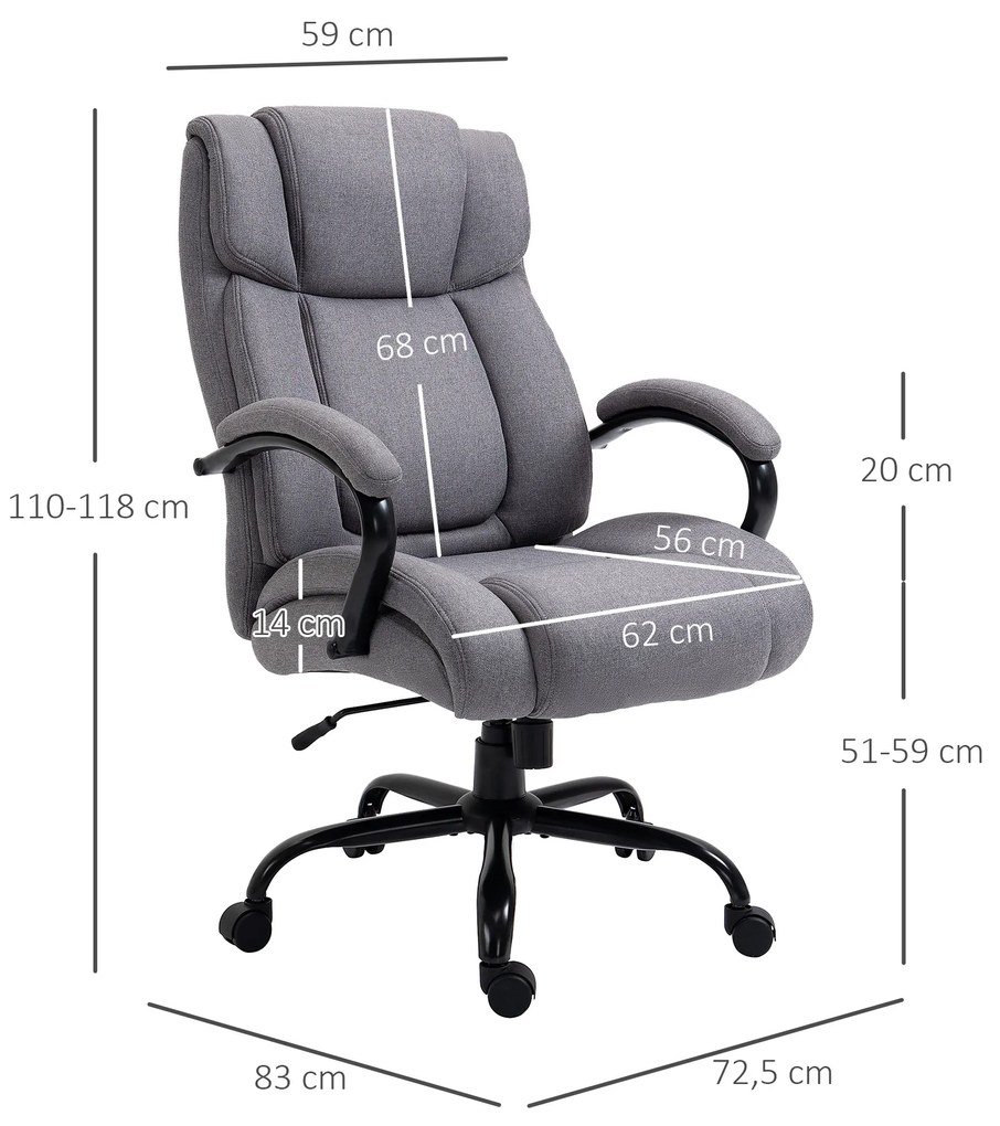 Kancelářská židle Vinsetto Kancelářská židle Herní židle Otočná židle Houpací funkce Silná čalouněná ergonomická židle Nosnost 220 kg | Aosom