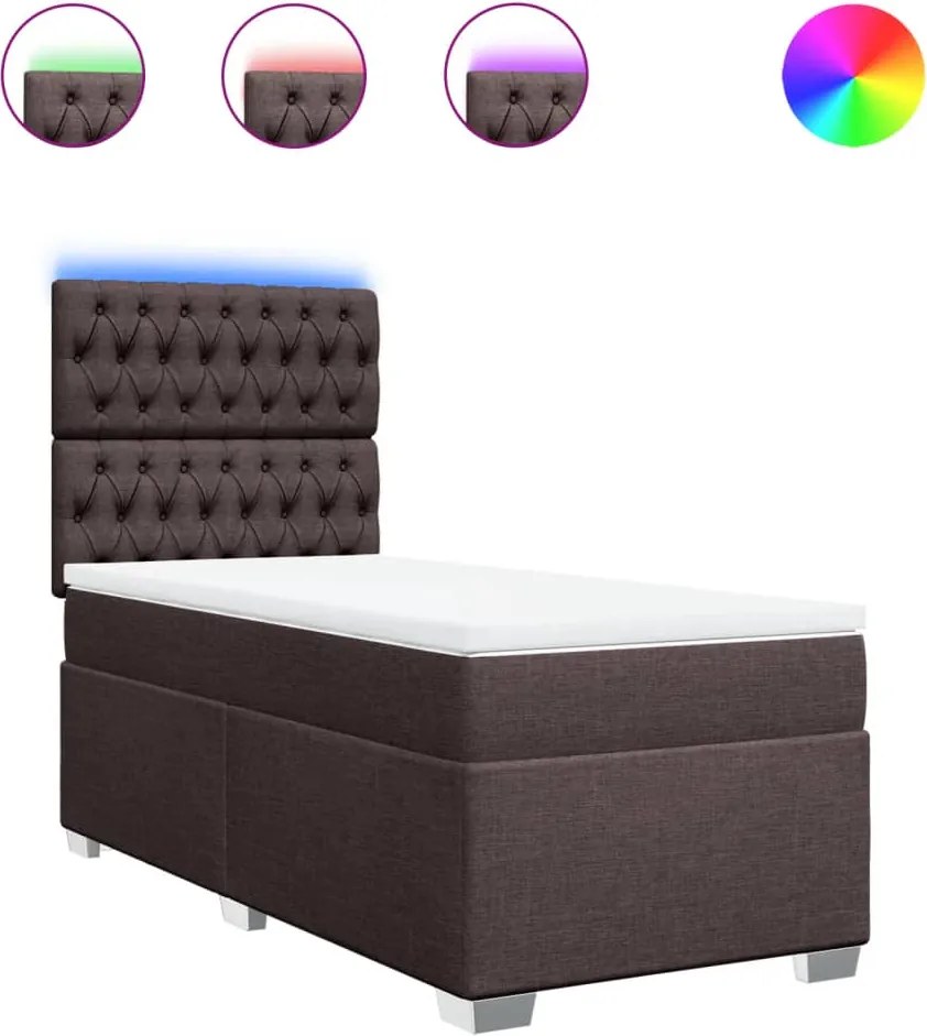 Box spring postel s matrací tmavě hnědá 80x200 cm textil 3292625