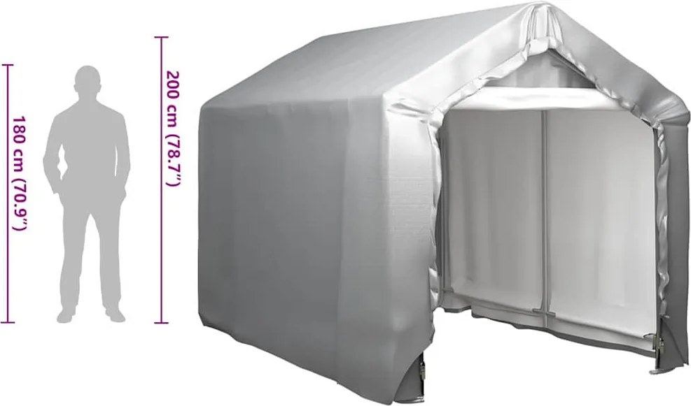 Úložný stan 180 x 300 cm ocelově šedý 3079585