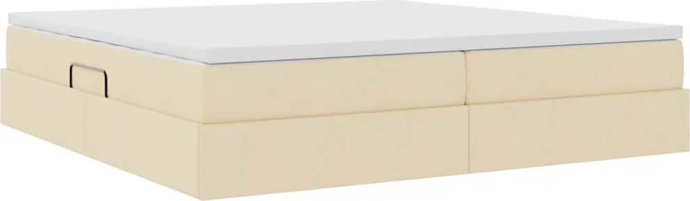 Postel s úložným prostorem a matrací Krémová 200 x 200 cm 3370252