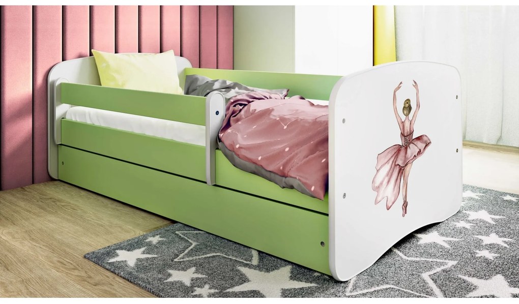 Dětská postel Babydreams tanečnice zelená