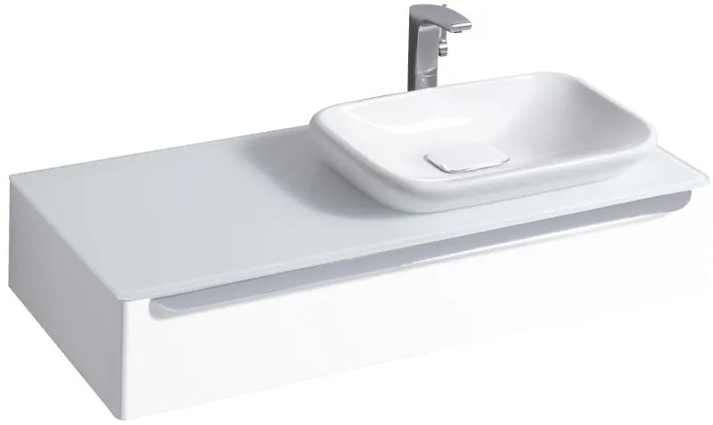 Geberit myDay - Skříňka pod umyvadlo, 1150x520x200 mm, otvor vpravo, bílá lesk 824160000