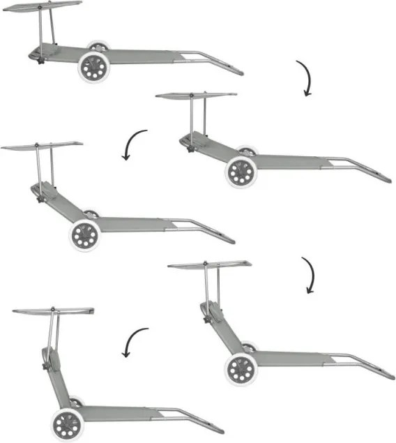 Zahradní lehátko na kolečkách SPRINGOS MOBI šedé