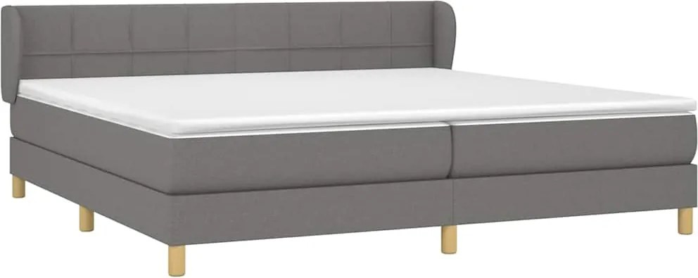 Box spring postel s matrací tmavě šedá 200x200 cm textil 3126830