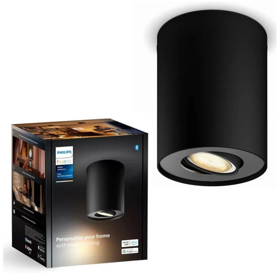 Philips - LED Stmívatelné bodové svítidlo Hue PILLAR 1xGU10/4,2W/230V černá