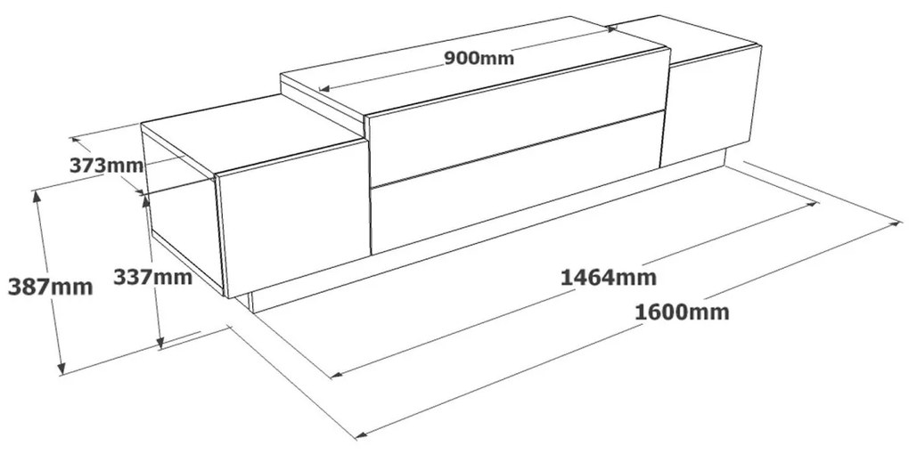 TV stolek FD1 160 cm bílý/dub