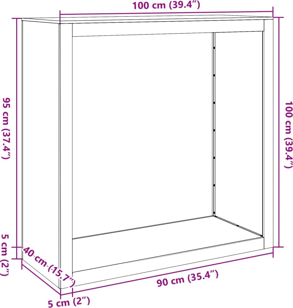 vidaXL Stojan na palivové dřevo antracitový 100 x 40 x 100 cm ocel