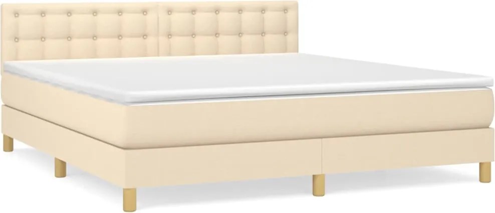 Box spring postel s matrací krémová 180x200 cm textil 3140958