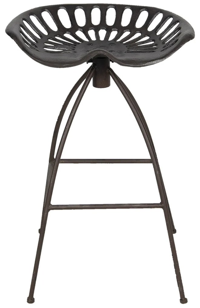 Hnědá kovová barová židle v retro stylu Gysbert- 47*35*60/68 cm