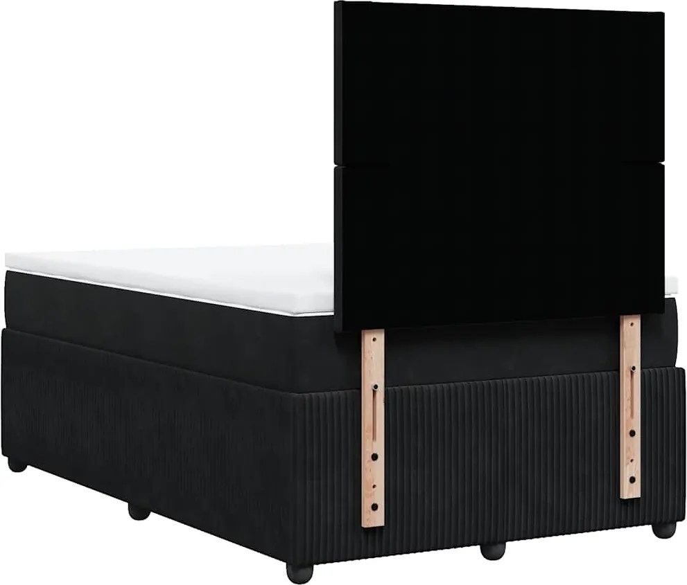 Box spring postel s matrací černá 120 x 190 cm samet 3292282