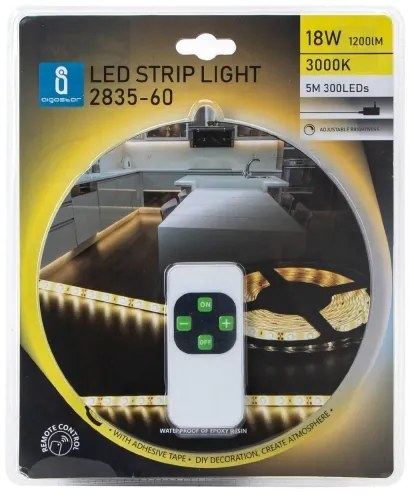 Aigostar - LED Stmívatelný venkovní pásek 5m LED/18W/12/230V 3000K IP65