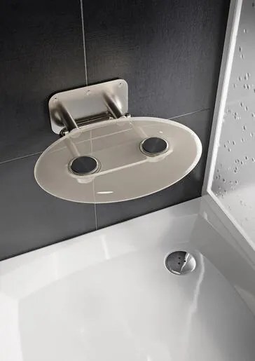 Ravak OVO P sprchové sedátko sklopné š. 41 cm čirá B8F0000048