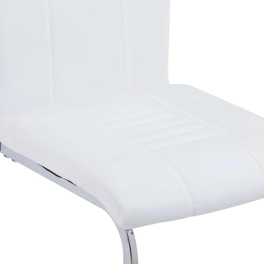Jídelní židle Smooth - 2 ks - bílé | umělá kůže