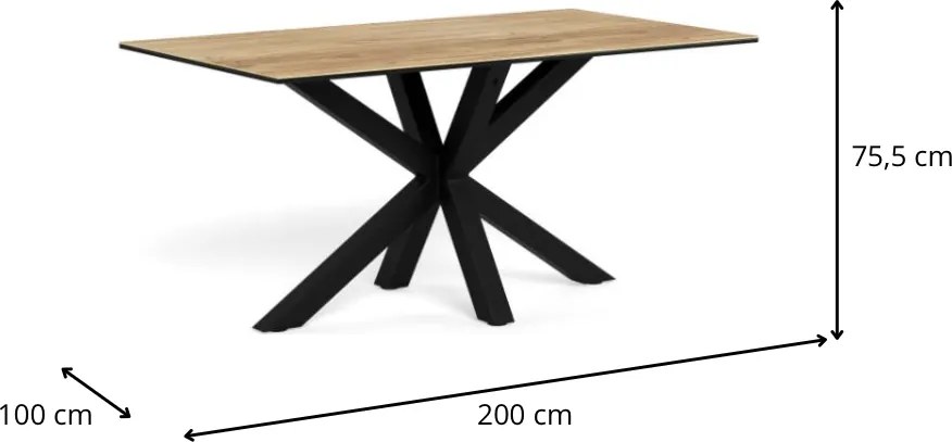 Jídelní stůl Heaven 200 cm dub divoký/černý