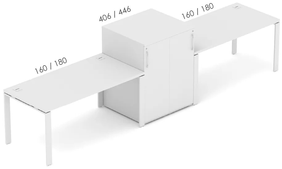 NABYTEK-DESIGNOVY.CZ - DEBZ17U - Kancelářská sestava EPIC Z17 U, volitelná délka stolů 160/180cm, dub/černá