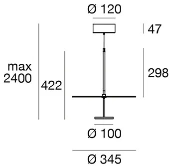 Linea Light CA086DBEMDI Stilo_P, závěsné svítidlo pro nepřímé osvětlení, 13W LED 2700K, bílá/béžovo-červená, prům. 34,5cm