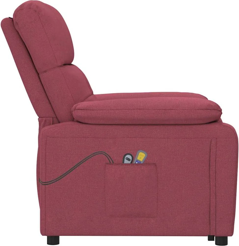 Elektrické masážní křeslo vínové textil 3073815