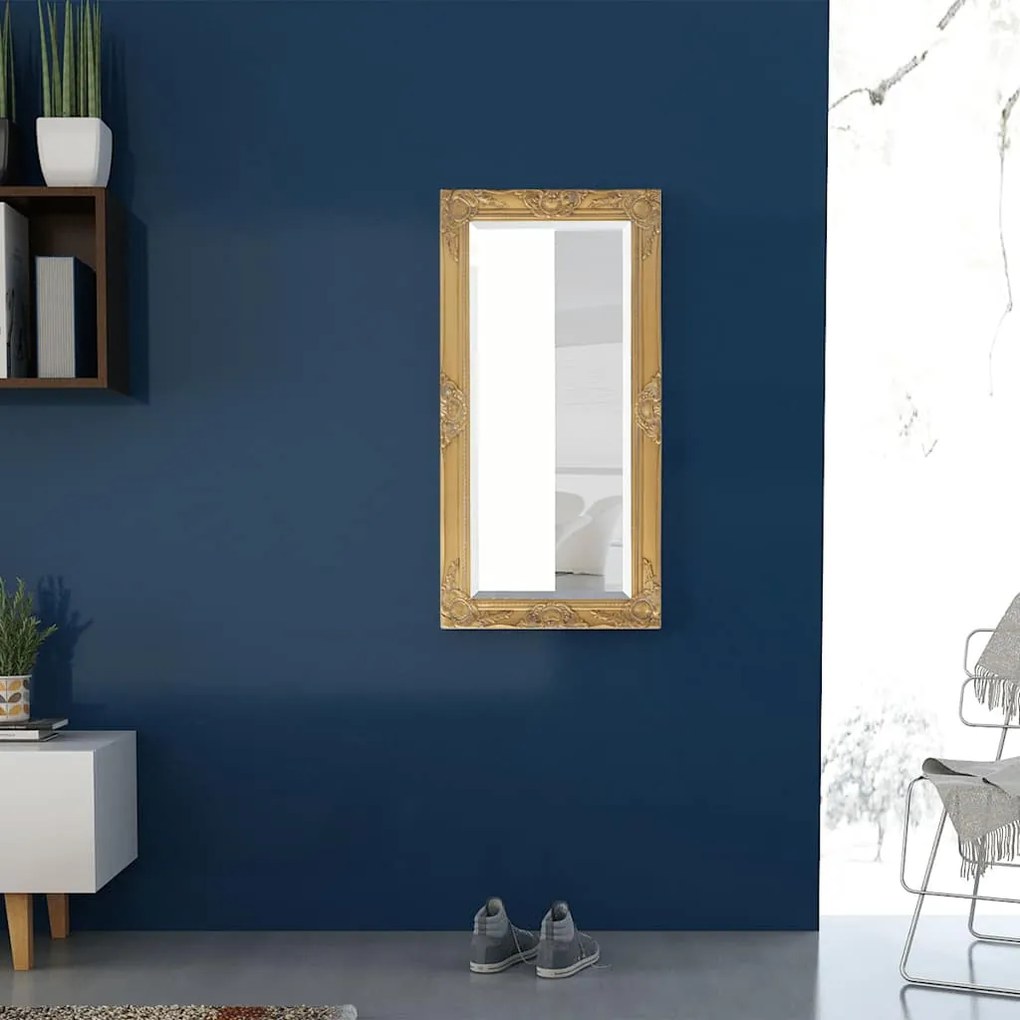 Nástěnné zrcadlo barokní styl 100 x 50 cm zlaté 243680