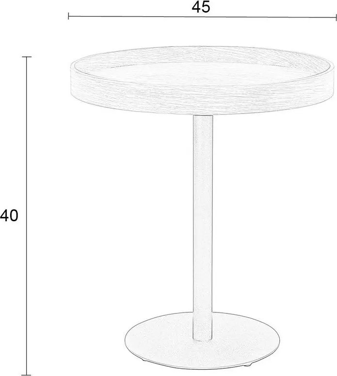 Kulatý odkládací stolek s deskou v dubovém dekoru ø 40 cm Yuri S – White Label