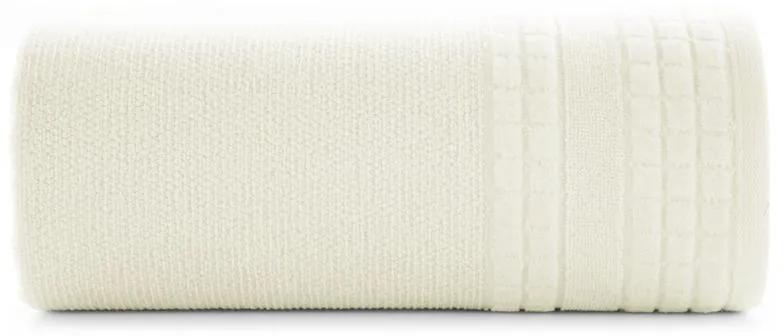 Krémový ručník CUBA se zvýrazněným károvaným okrajem 50x90 cm Rozměr: 70 x 140 cm