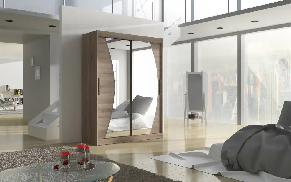 Skříň posuvná se zrcadlem MODESTO 150