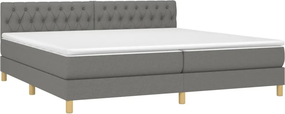 Box spring postel s matrací tmavě šedá 200x200 cm textil 3140882