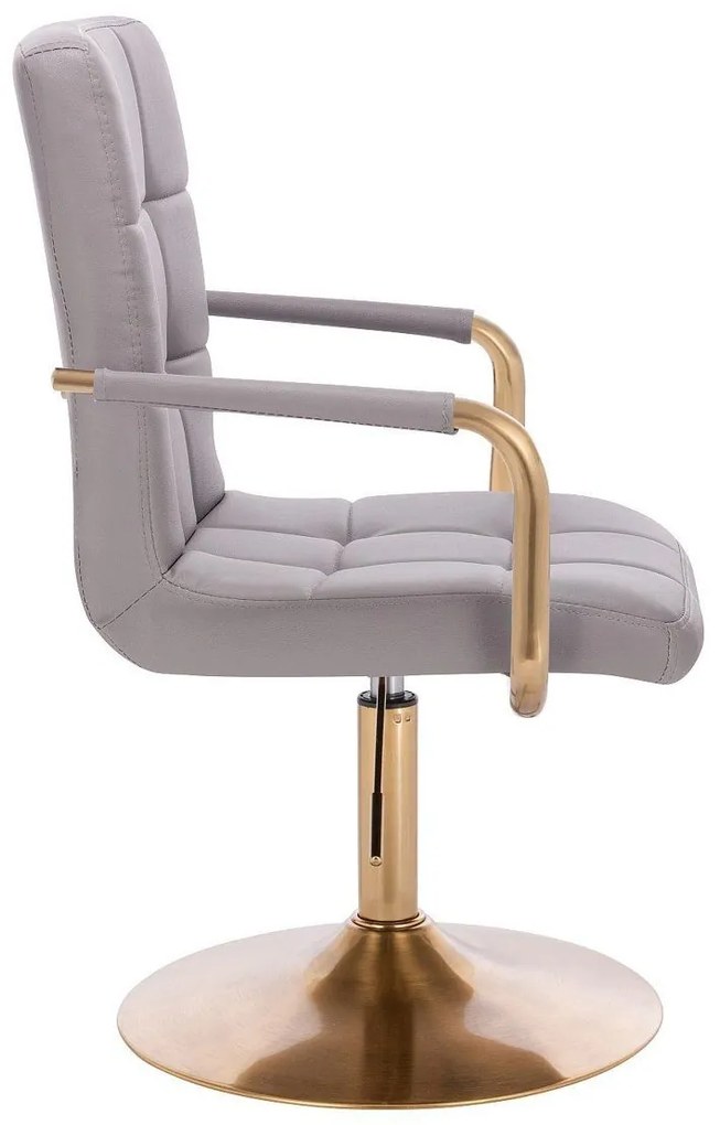 LuxuryForm DESIGN Otočná židle VERONA GOLD na zlatém talíři - šedá
