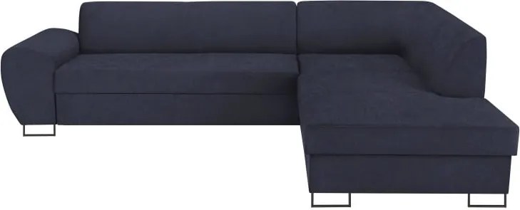 Tmavě modrá rohová rozkládací pohovka s úložným prostorem Kooko Home XL Right Corner Sofa Piano