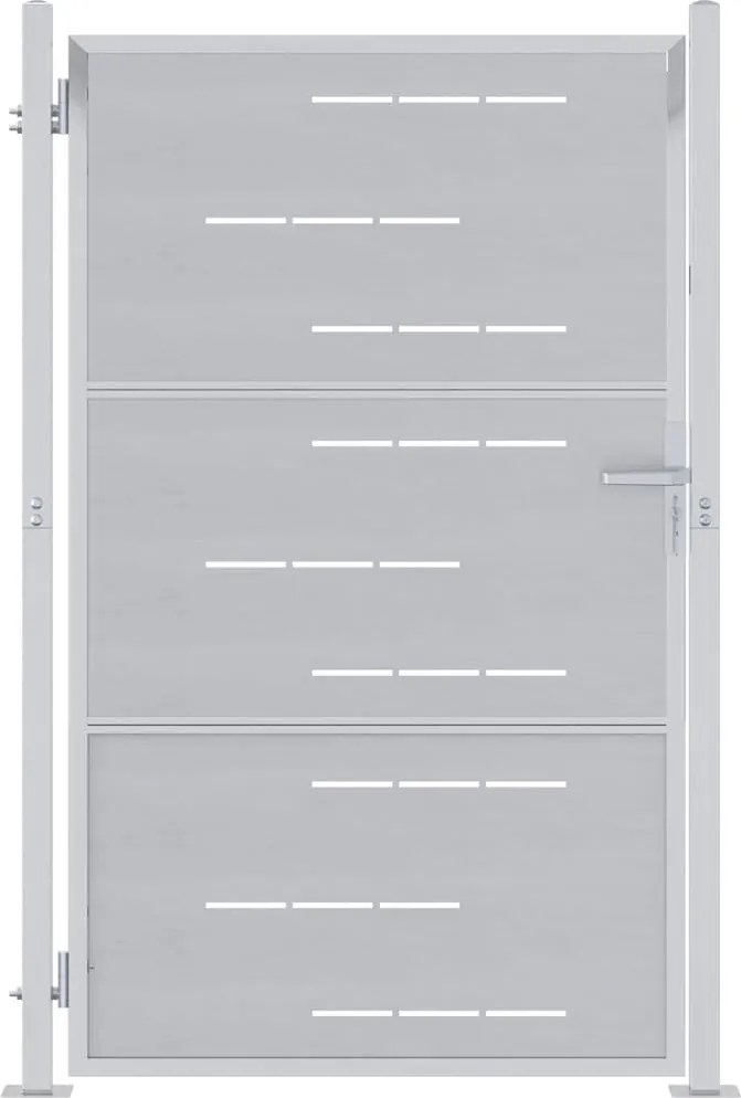 Zahradní brána 85 x 120 cm Nerezová ocel Stříbrná Zamykatelné 3402579