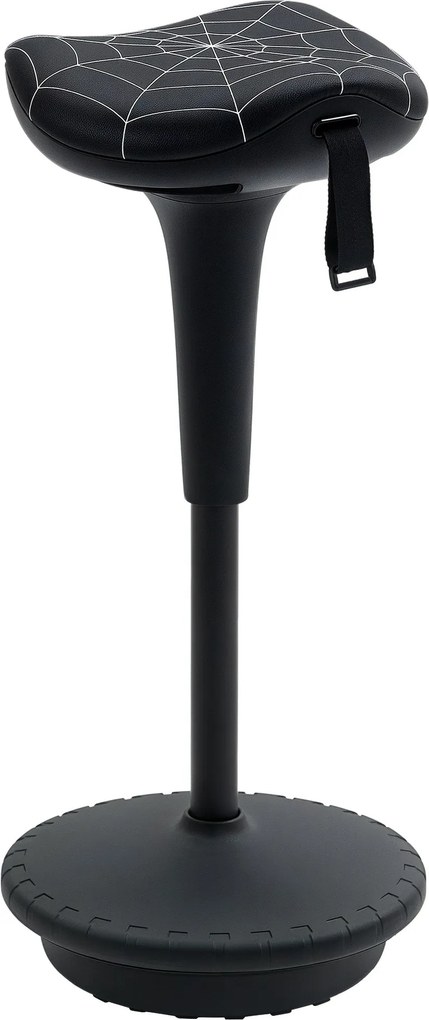 Vinsetto ergonomická otočná sedlová stolička — výškově nastavitelná 65,5–83,5 cm, náklon 120°, protiskluzová, černá | Aosom