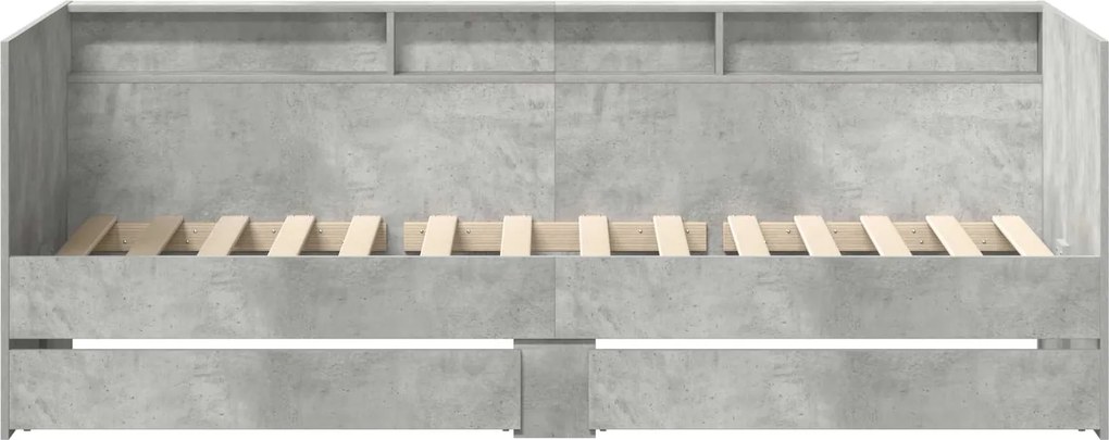Denní postel se zásuvkou Šedá 90 x 200 cm Kompozitní dřevo 3345120