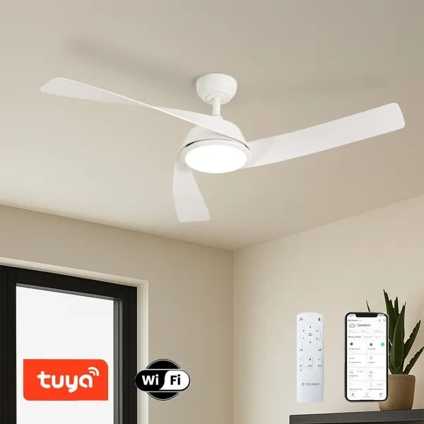 ZEVENTI - LED Stropní ventilátor AERYS LED/24W/230V Wi-Fi Tuya bílá + DO