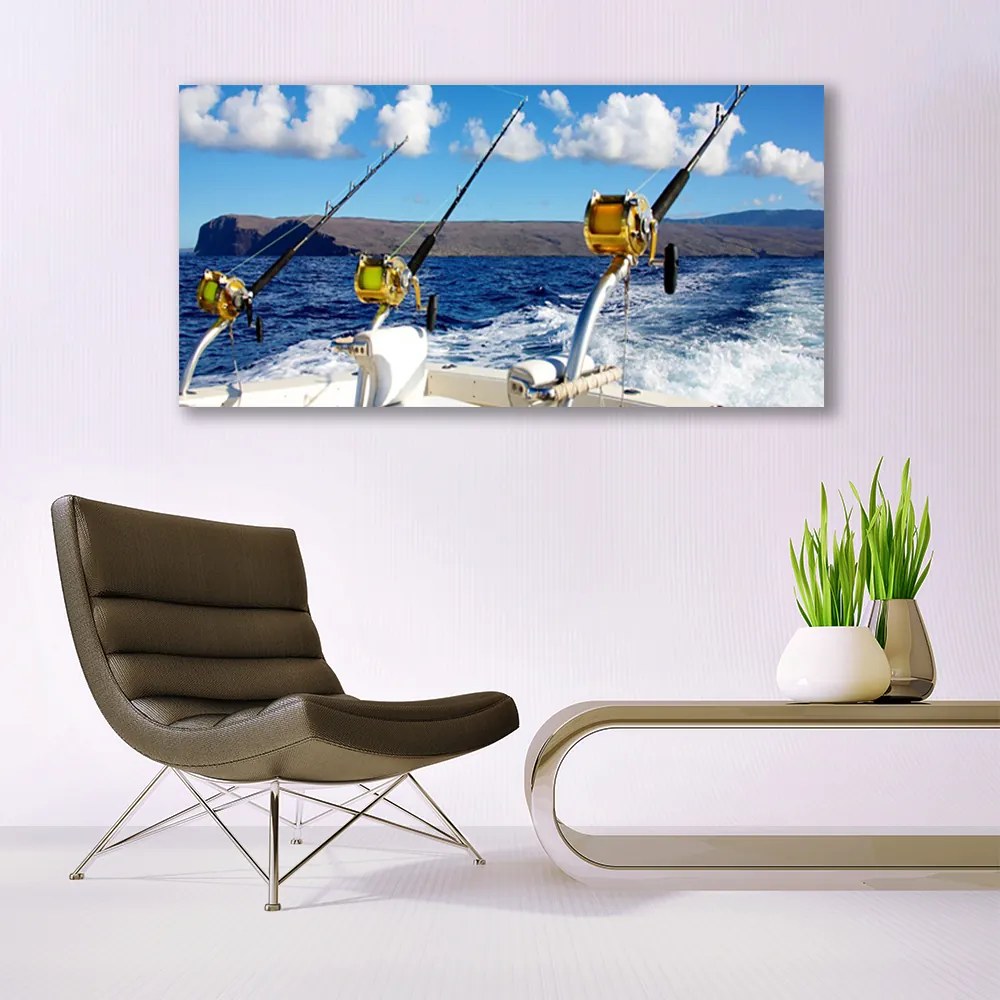 akrylový obraz Rybaření Moře Krajina 120x60 cm