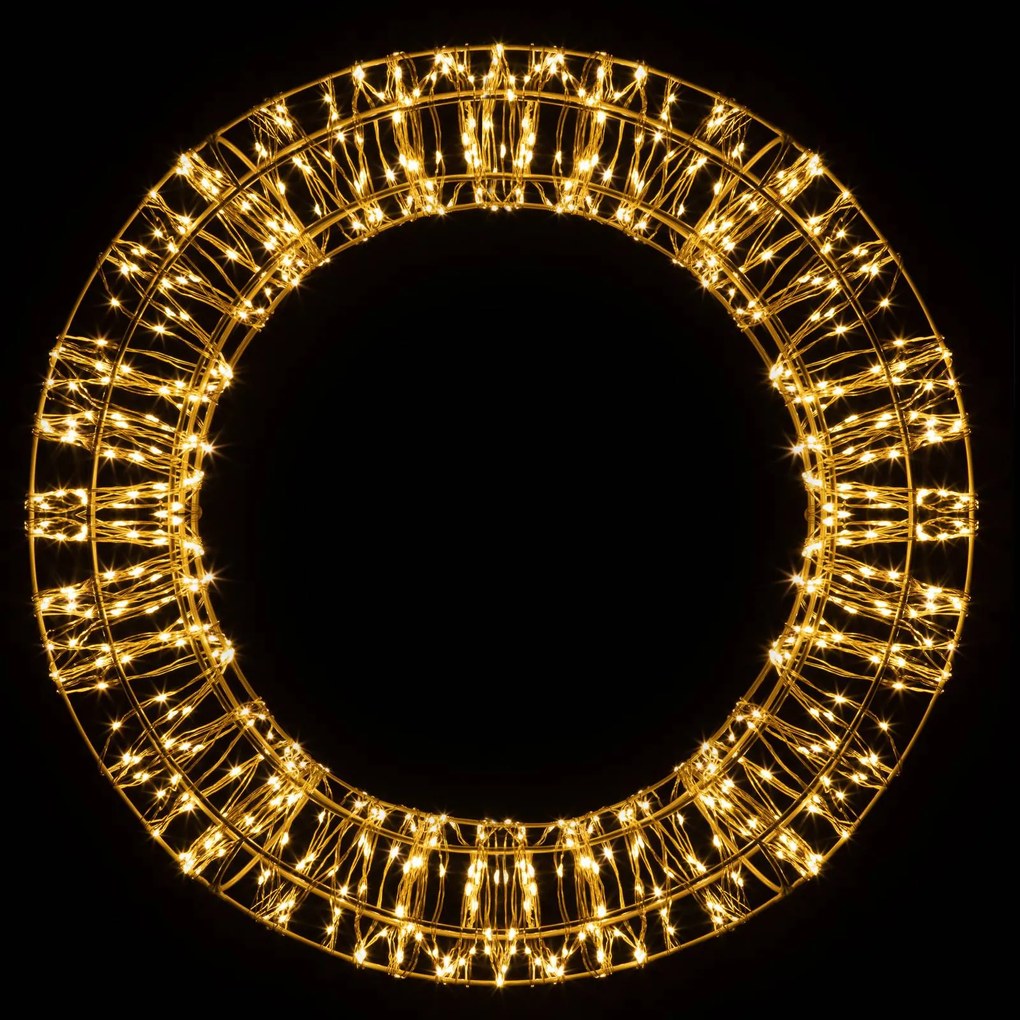 LED vánoční věnec, zlatý, 600 LED diod, Ø 40 cm