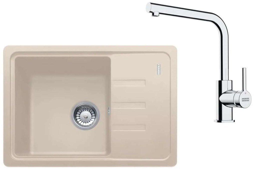 Franke - Kuchyňský set G266SA, fragranitový dřez BSG 611-62 a baterie FS 3230.031, sahara/chrom 114.0700.750